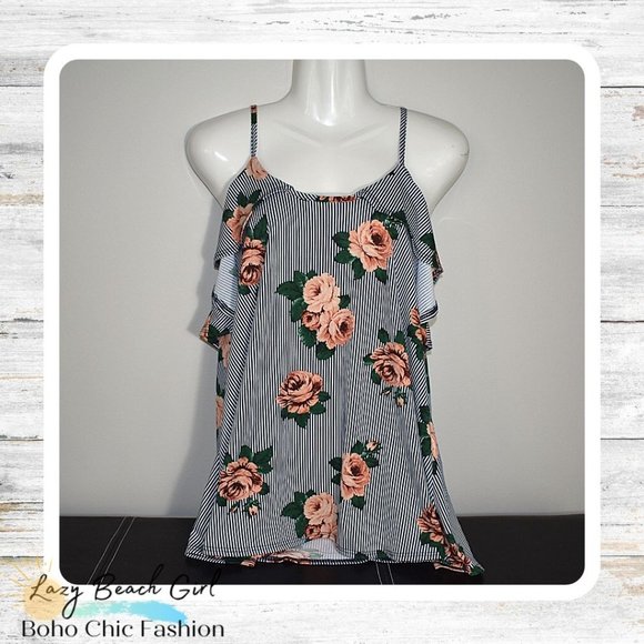 First Love | Tops | Lovely Cold Shoulder Floral Blouse | Poshmark